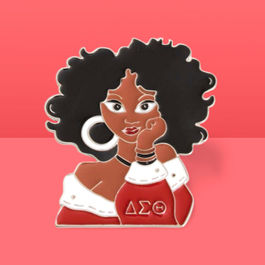 DST Curly Haired Woman Brooch Pin