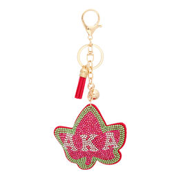 Wholesale AKA Sorority Fuchsia Ivy Padded Keychain