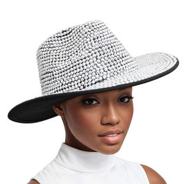 Wholesale Fedora Black with Silver Rhinestone Bling Hat