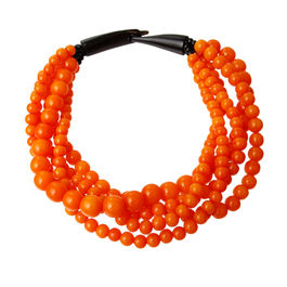 Orange Bead Buffalo Horn Hook Necklace- Order Wholesale