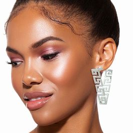 Silver Triangle Greek Key Hoops- Order Wholesale