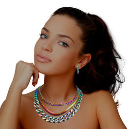 Rainbow Metal 3 Layer Iced Chain- Order Wholesale