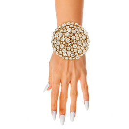 Gold Rhinestone Dome Cluster Cuff- Order Wholesale