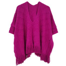 Berry Purple Crochet Poncho- Order Wholesale