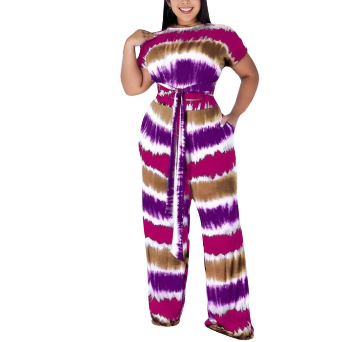 1XL Purple Tie Dye Outfit Set 1XL Purple Tie Dye Outfit Set