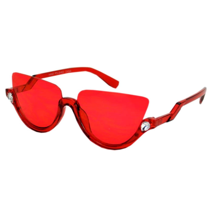 Red Half Frame Cat Eye Sunglasses Order Wholesale