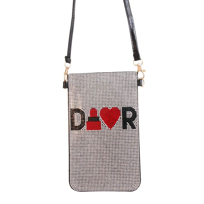 Red and Clear Designer Phone Crossbody- Order Wholesale