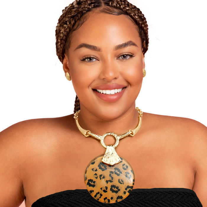 Round Leopard Pendant Set- Order Wholesale